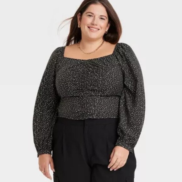 a new day | Tops | Womens Long Balloon Sleeve Slim Fit Ruched Front Top ...
